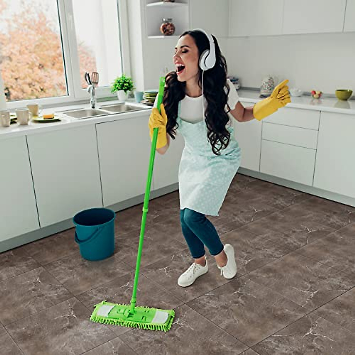 48 Pieces Vinyl Flooring Peel and Stick on Floor Tile 12 x 12 Inch Self Adhesive Waterproof for Kitchen Bathroom Living Room Bedroom (Multicolor Marble)