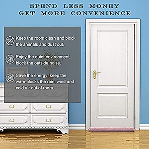 Weighted Door Draft Stopper 36 Inch, Pink Door Draft Noise Sound Blocker Snake Door Sweep with Loop and Weather Stripping Removable, Heavy Duty Draft Guard Windproof for Doors Windows