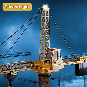 Mini Tudou RC Crane Toy,50.4 inch Tall 2.4GHz Remote Control Robotic Excavator,Educational Construction Vehicles Toy for Ages 6,7,8,9 Boys or Girls