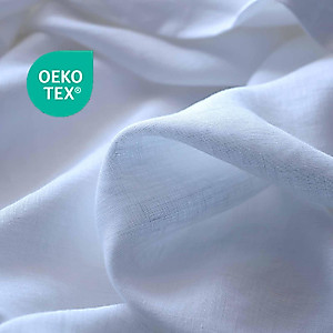 XZ XIFA White Linen Sheets Full Set, 100% Washed French Flax Organic Linen, Breathable and Cooling Sheets for Hot Sleepers - Queen Bed Set (1 Flat, 1 Fitted, 2 Pillowcases)