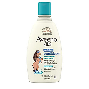 Aveeno Kids Curly Hair Conditioner, Hydrating Conditioner, Kids Curly Hair Products, Oat Extract & Shea Butter, Gentle Scent, 12 fl. oz (Pack of 1)