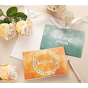Juvale 48 Pack Bulk Welcome Note Cards with Envelopes for Guests, Employees, Business, Floral Design, Blank Interior (4x6 In)