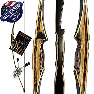 Southwest Archery Scorpion Traditional Hunting Long Bow – 68” Longbow – Right & Left Hand – Draw Weights in 25-60 lbs – USA Based Company – Perfect for Beginner to Intermediate – 1 Year Warranty
