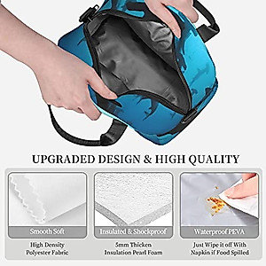 FXXWJP Hammerhead Sharks Handheld Crossbody Lunch Bag,Reusable Can Be Insulated To Keep Cold, Suitable For Office Work,Picnic, Beach (Men, Women)