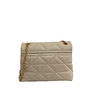 SANMORRİS Crossbody Bag for Women, Medium Shoulder Bag Vegan Purses and Handbags with Faux Leather and Chain.(Cream color)