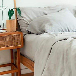 Natural Linen Duvet Cover from Baloo, Removable Cover for Weighted Blankets - Soft, Premium, Breathable French Linen, 42x72 inches, Dove Grey…