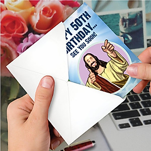 NobleWorks Funny 50th Milestone Birthday Greeting Card w/ 5 x 7 Inch Envelope (1 Card) See You Soon 50 C9065MBG