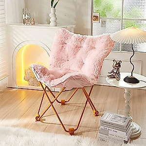 Urban Shop Mongolian Butterfly Chair, Blush
