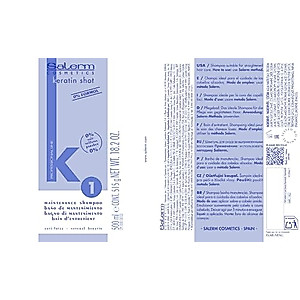 Salerm - Keratin Shot - Sulfate-Free Shampoo - 500 ml - Preparation and Maintenance for Keratin Straightening Treatment - Smooth and Shiny Hair