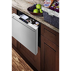 Summit Appliance FF1DSS 21.5" Wide Built-In Drawer Refrigerator, Black Cabinet, Stainless Steel Door, No Frost, 115V