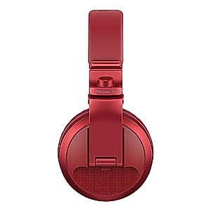 Pioneer DJ HDJ-X5BT-R - Closed-back, Bluetooth-compatible, Circumaural DJ Headphones with 40mm Drivers, 5Hz-30kHz Frequency Range, Detachable Cable, and Carry Pouch - Red