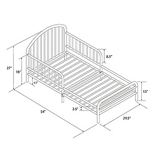 Little Seeds River Metal Toddler Bed, Black