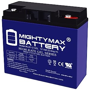 Mighty Max Battery 12V 22AH Gel Replaces Solar Booster Pac ES1217, ES1230, ESP5500