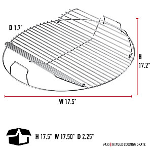 Weber 7433 Hinged Cooking Grate,18-1/2",Silver