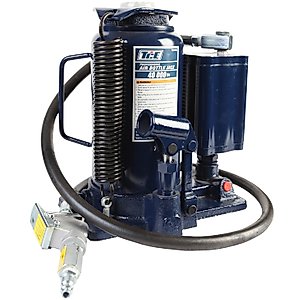 TCE TCE31001 Torin Pneumatic Air Hydraulic Bottle Jack with Manual Hand Pump, 20 Ton (40,000 lb) Capacity, Blue