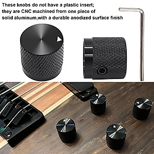 Taiss/ 4pcs black Aluminum Rotary Electronic Control Potentiometer Knob for 6 mm Diameter Shaft, Volume Control Knob, Audio knob, Guitar Knob，Switch Knob, 17mm dia. x 17mm height