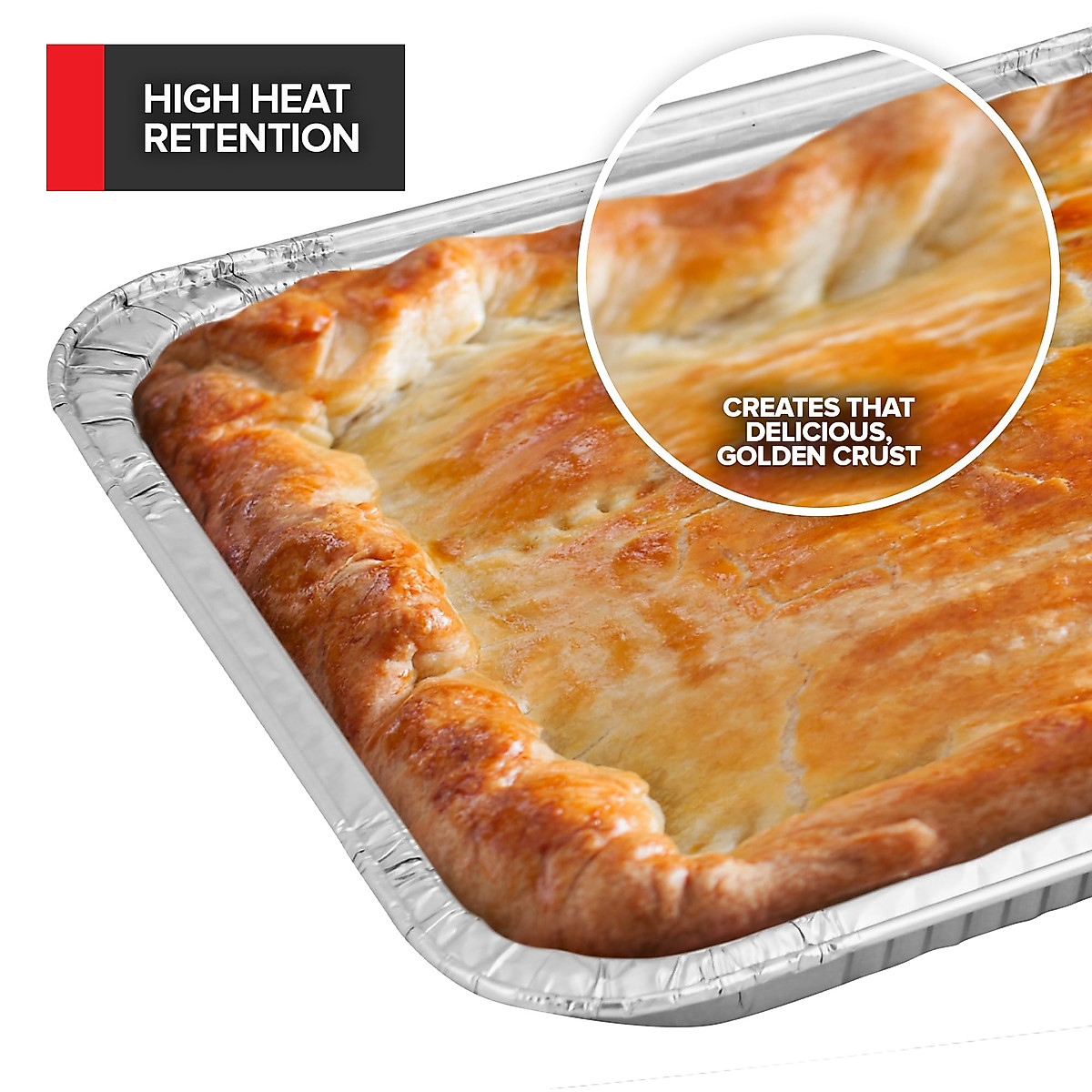 (30 Pack) Disposable Aluminum Pans 9x13 Shallow, Heavy Duty 1.75" Deep Foil Pans, Baking Tins, 13x9 Baking Pan for Cooking and Serving Cookies, Brownies, Sheet Cake, Cookie Sheets, Holiday Meal Prep