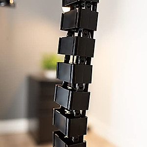 VIVO Clamp-On Vertebrae Cable Management Kit, Height Adjustable Desk Quad Entry Wire Organizer, Black, DESK-AC01P-B