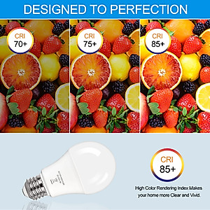 PARTPHONER A19 LED Light Bulbs, 60W Equivalent Efficient 9W LED Bulb, 3 Color Light Modes Light Bulbs, 900 Lumens, CRI 85+, 25000+ Hours Lifespan, Pack of 2