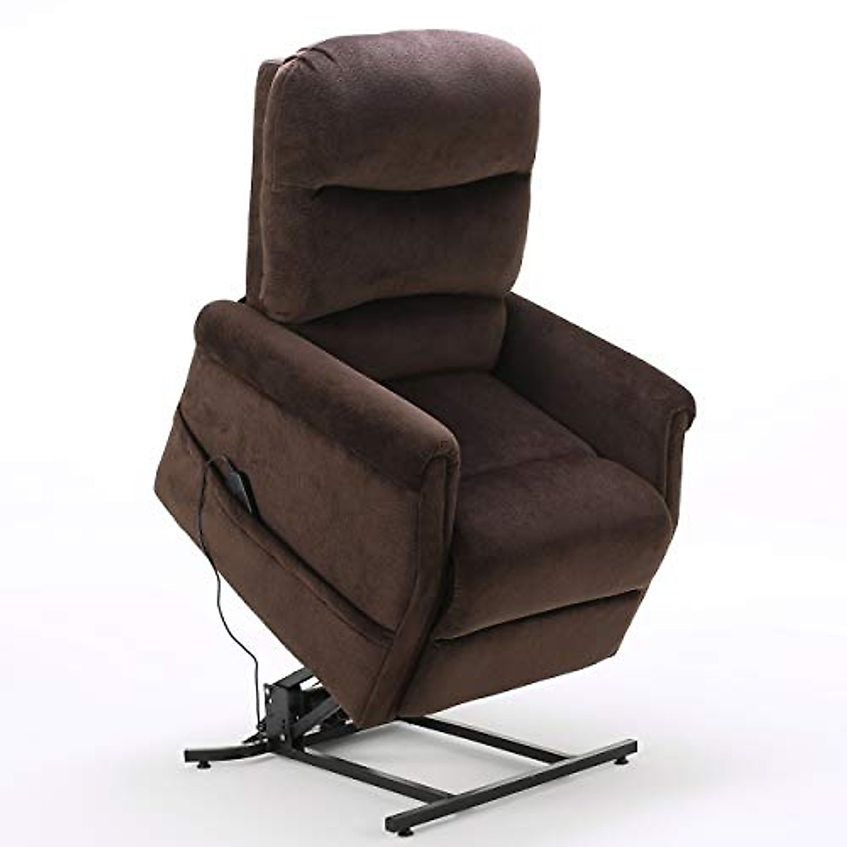 GDF Studio Alan Chocolate Fabric Lift Up Recliner Chair