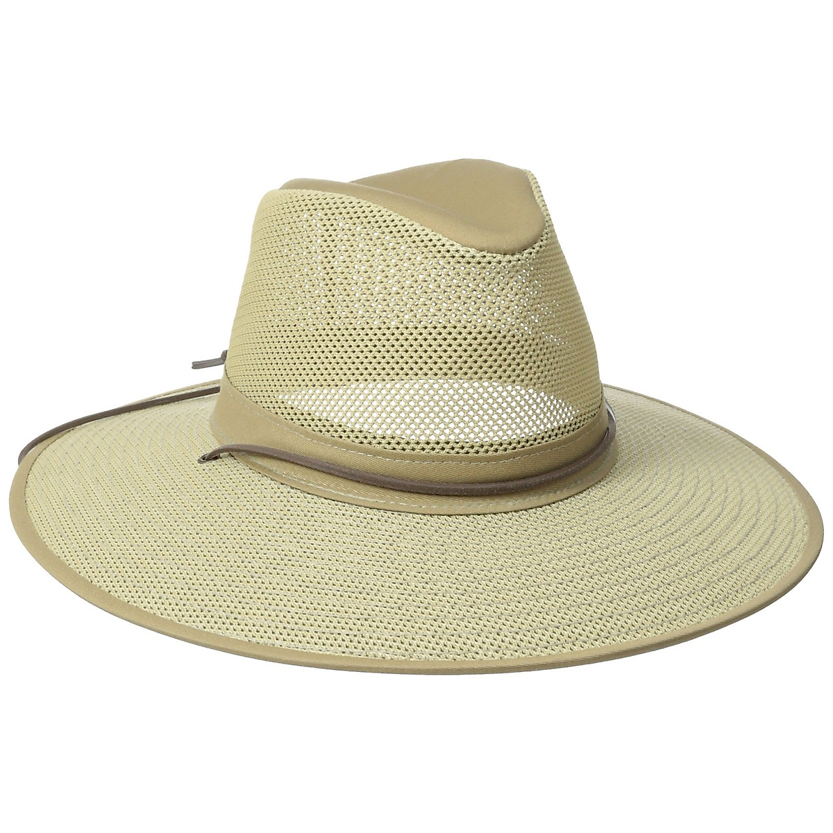 Henschel Hats Aussie Breezer Hat - Crushable Soft Mesh Hat - Men's Summer Hats for Sun Protection with Adjustable String - Ideal for Outdoor Activities & Other Occasions Khaki