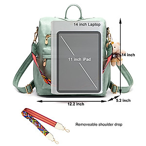 Soperwillton Women Backpack Purse Multipurpose Design Handbags Shoulder Bag PU Leather Travel bag Backpack Set 2pcs