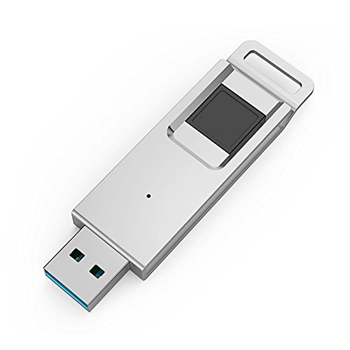 KOOTION 32GB High Speed Recognition Fingerprint Encrypted Flash Drive USB3.0 Dual Storage Security,Silver