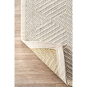 nuLOOM Suzanne Natural Textured Wool Area Rug, 4' x 6', Cream
