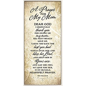 Dexsa Prayer for My Mom Wood Frame Wall Plaque for Mother’s Day, Birthday Gift for Mom | Made in USA | Bonus Mom Gift, Mother-in-Law Picture Frame | Best Mom Plaque from Son or Daughter | 8x16 inches