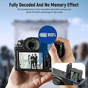 NEEWER NP-W235 Camera Battery Charger Set, Dual Slot USB Charger with LCD, 2 Pack 2400mAh Replacement Batteries Compatible with Fujifilm X-T5 X-T4 GFX 100S X-H2S X-S20 GFX 50S II VG-XT4 Battery Grip