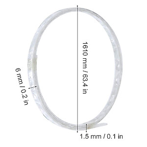 Bnineteenteam 5Pcs Guitar Binding Purfling,6mm Width Celluloid White Pearl Guitar Binding Purfling for Acoustic Guitar Classical Guitars Performance Accessory