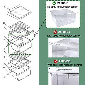 Hosile Crisper Bin, 4.5 Gallon Capacity, Clear Plastic, Replaces OEM Part #2188661, Fits Some Whirlpool, Kenmore, M-a-ytag, Amana, Estate, Crosley, Inglis, Roper, Ikea, Kirkland