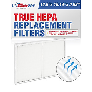 LifeSupplyUSA True HEPA Filter Replacement Compatible with Sears Kenmore 032 85301000, 118012, 85300, 3285300 Air Purifier