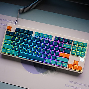 TOkey ABS Double Shot 173 Keys Full Keycaps Set Cherry Profile Mechanical Gaming Keyboard for Cherry MX Gateron Kailh Switch (Aero)