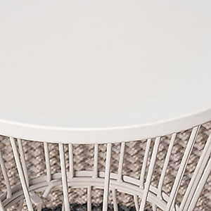 Christopher Knight Home Lassen Outdoor 16" Iron Side Table, Matte White