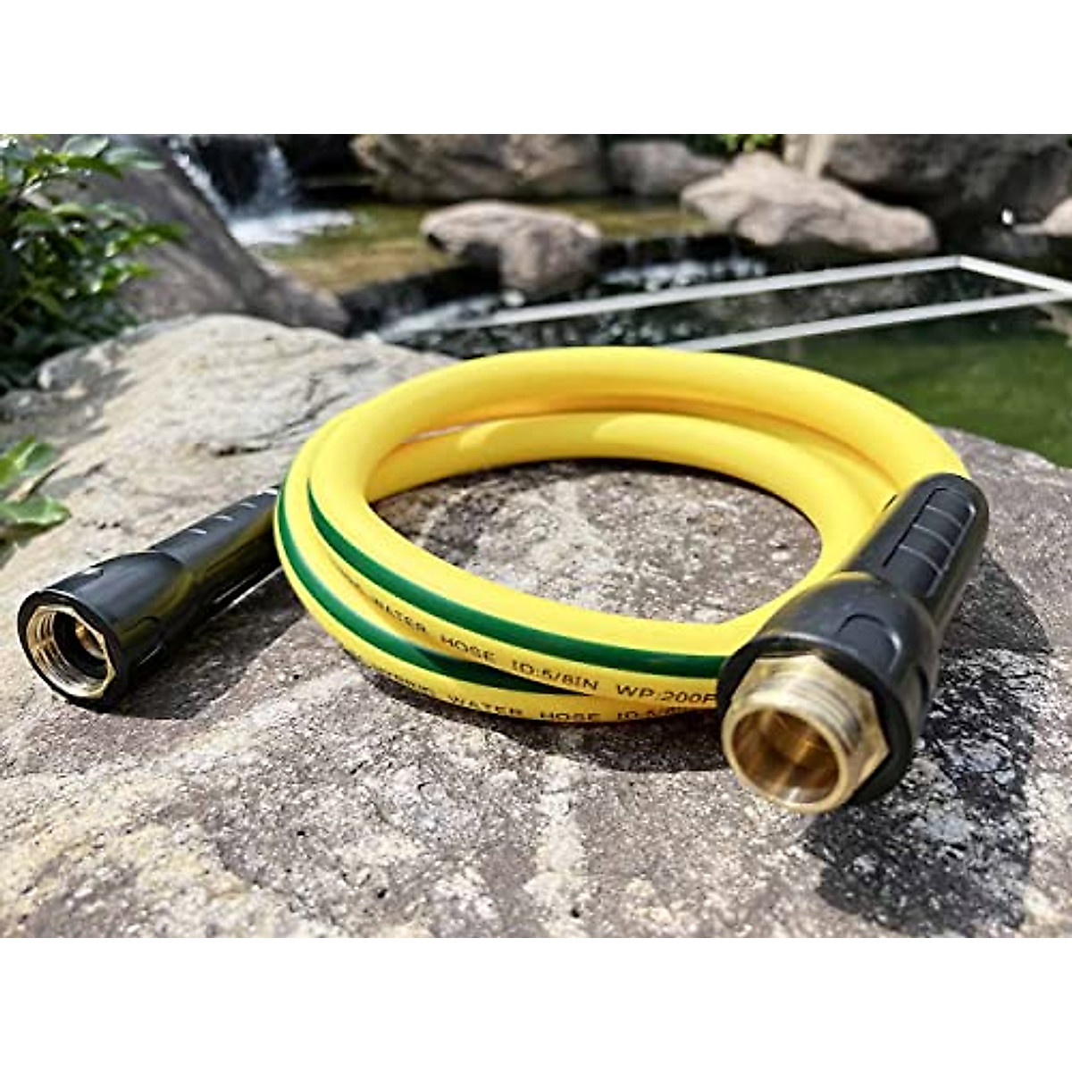 ZILIM Hybrid Lead In Garden Water Hose 5/8 in X 10FT, Heavy-duty Super Flexible with Swivel Grip Handle Female and 3/4" GHT Solid Brass Fittings, Operate 160 PSI