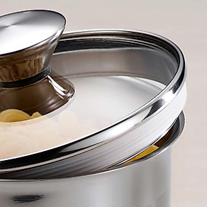 Set of 4 AIRTIGHT STAINLESS STEEL CANISTER SET for Kitchen Counter with GLASS LIDS + MARKER, LABELS, & SCOOP, Kitchen Canisters Ideal for Coffee, Flour, Sugar, Candy, Spices, Food Storage Cookie Jar