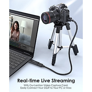 LENTION 4K HDMI to USB C Video Capture Card for Gaming/Live Streaming/Video Conference, Supports PS4/OBS/PC/Windows/DSLR/PS5/YouTube (VC20)