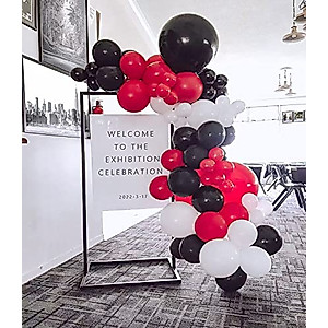 Black and Red Confetti Balloons, 60Pcs 12Inch Black and Red Confetti Party Balloons, Suitable for Graduation, Mother's Day, birthday, Wedding, Engagement, Corporate Events and Other Decorations.