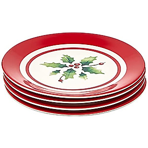 Lenox 890771 Holiday Handpaint Stripe 4-Piece Dessert Plate Set