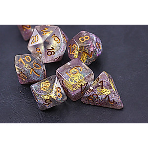 Galaxy Steampunk Gear DND Dice Set for Dungeons and Dragons Gifts, D&D, D and D, Pathfinder, Accessories, D20, Polyhedral, Resin Dice, Metal, Dice Tray, Tower, Bag, Box