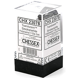 Chessex Translucent: 7pc Smoke/White,Grey