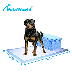 PETSWORLD Extra Large Potty Pads for Dogs, Odor Eliminating 30" x 36", 200 Count Pee Pads for Pets, Gigantic XL Dog Pads, 5 Layer Ultra Absorbent Technology, Leak Proof Training Pads for Dogs & Cats