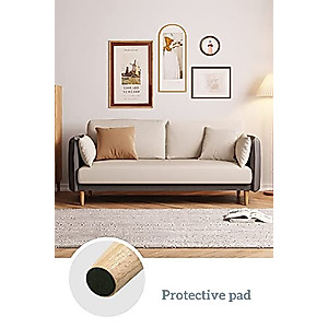 GOSCHE Round Solid Wood Furniture Legs Sofa Legs 6 inch, Natural Wooden Couch Legs, Replacement Legs for Armchair, Cabinet, Chair, Mid Century Modern Dresser Or Home DIY Projects Bun Feet