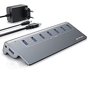 USB 3.0 Hub, Tendak 8 Ports Powered USB Hub Splitterwith Individual On/Off Switches and 5V/4A Power Adapter for PC Laptop HDD Disk Mac Pro/Mini