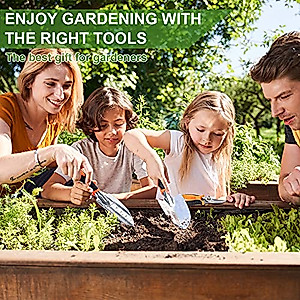 Gostur Garden Tool Set, 3PCS Sturdy Gardening Hand Tools Kit - Trowel/Shovel, Transplanter, Sharp Bypass Pruning Shears/Scissors/Clippers - Comfortable Handle - Ideal Gifts for Men & Women