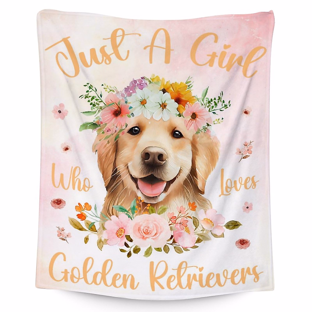 Golden Retriever Blankets - Soft Fuzzy Blanket Throw for Girls - 40"x50" Flannel Blankets for Couch & Sofa - Colorful Cute Dog Blanket Gifts