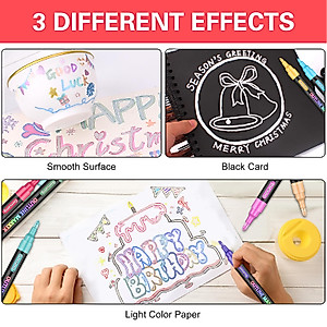 Gunsamg 48 Outline Markers for Teen Girl Gifts Trendy Stuff, Glitter Markers Metallic Markers for Doodle Writing,Art Supplies Crafts for girls 8-12