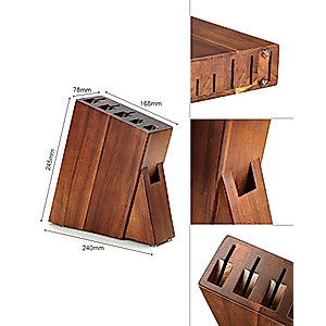 HEZHEN Damascus Steel 7pcs Kitchen Knives Block Set, Multifunctional Kitchen Shears, Professional forging Chef Knife Santoku Nakiri Utility Fruit, Ergonomic Ebony Handle -Classic Series