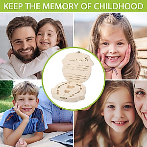 Artsadd Custom Name Tooth Fairy Box, Personality Wooden Tooth Storage Holder Container, Personalized Baby Boy Girl Keepsake Gift for Teeth Childhood Memory